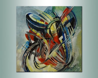 Small Wall Painting Fine Abstract Art on Canvas Paper - Etsy