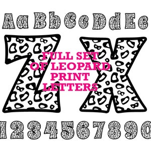 Leopard Print Letter Set Clipart, A - Z With Numbers Works With Vinyl ...