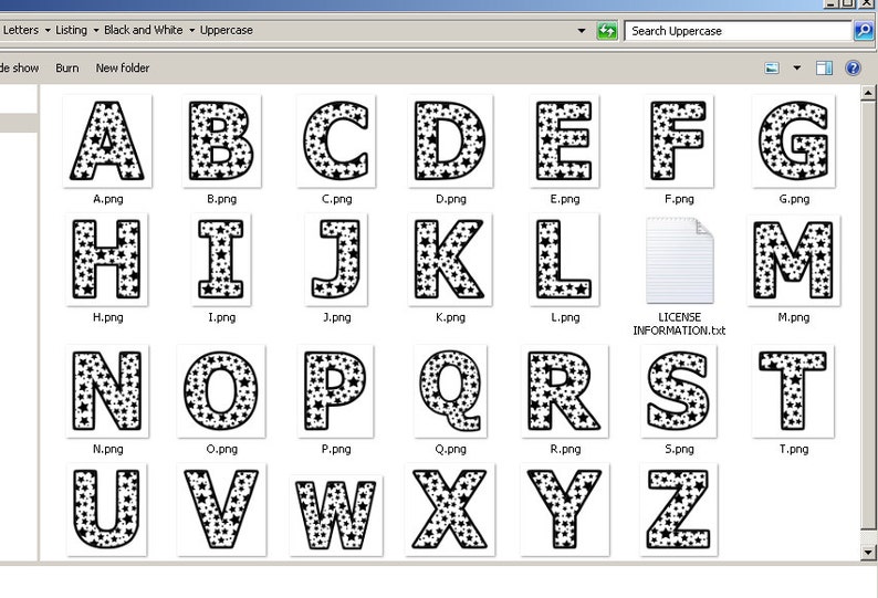 Full Set of Star Pattern Letters, Cowgirl Letters, Blue and Pink Star ...