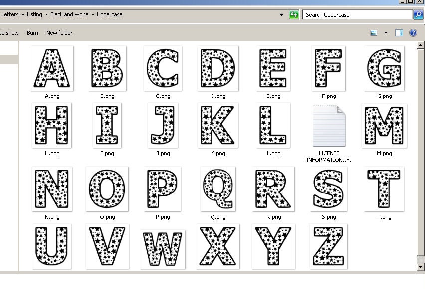 Full Set of Star Pattern Letters, Cowgirl Letters, Blue and Pink Star ...