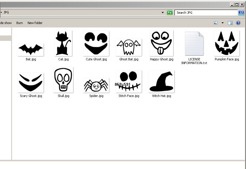 Set of 11 Plain Black Halloween Clip Art, Black Cat, Pumpkin Face ...