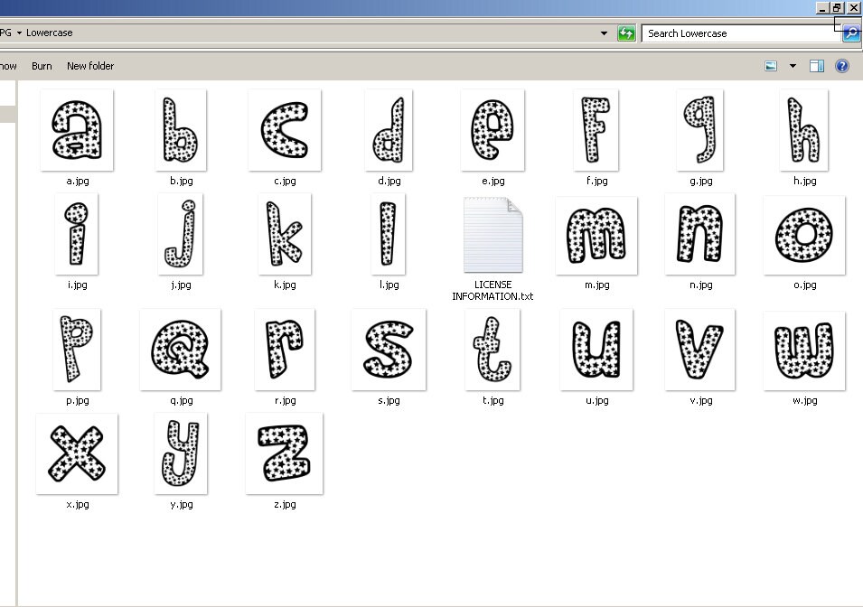 Star Theme Letters Uppercase and Lowercase, Scrap Booking Letters Vinyl ...