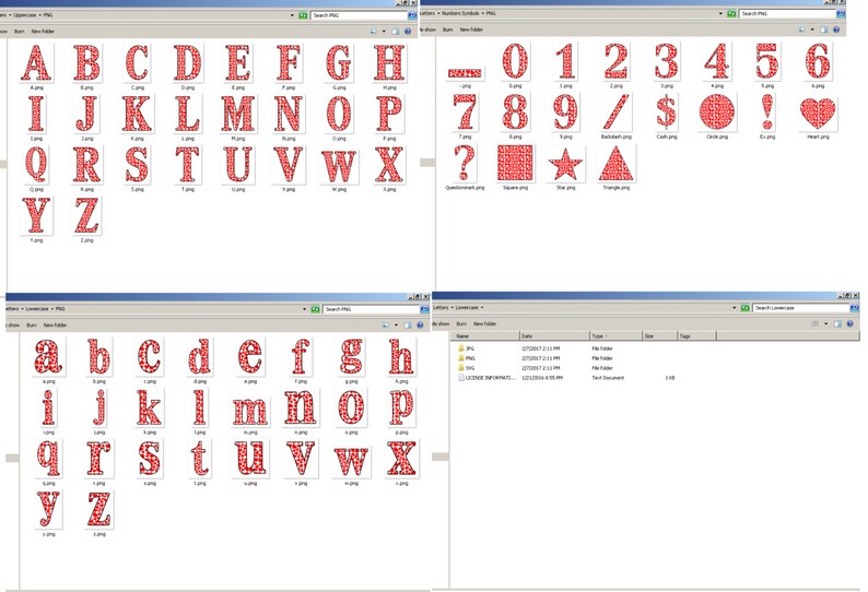 Complete Set of Heart Filled Letters, Heart Letters, Alphabet Heart ...