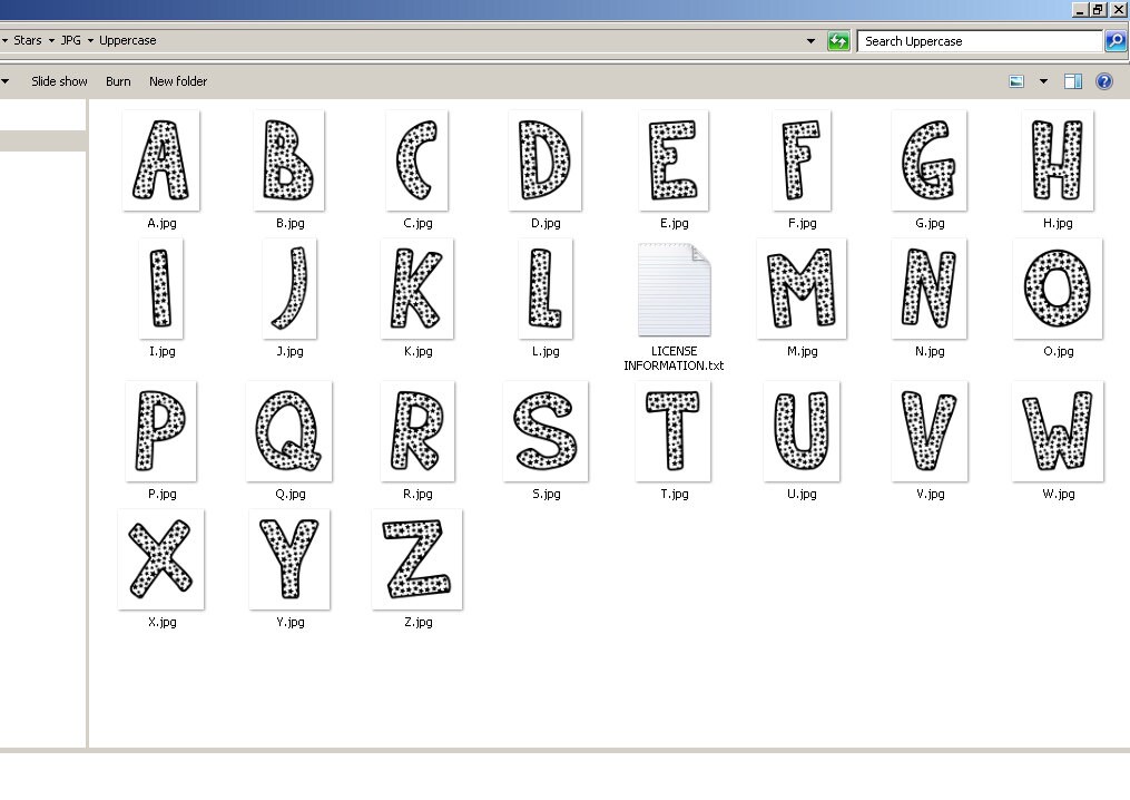 Star Theme Letters Uppercase and Lowercase, Scrap Booking Letters Vinyl ...