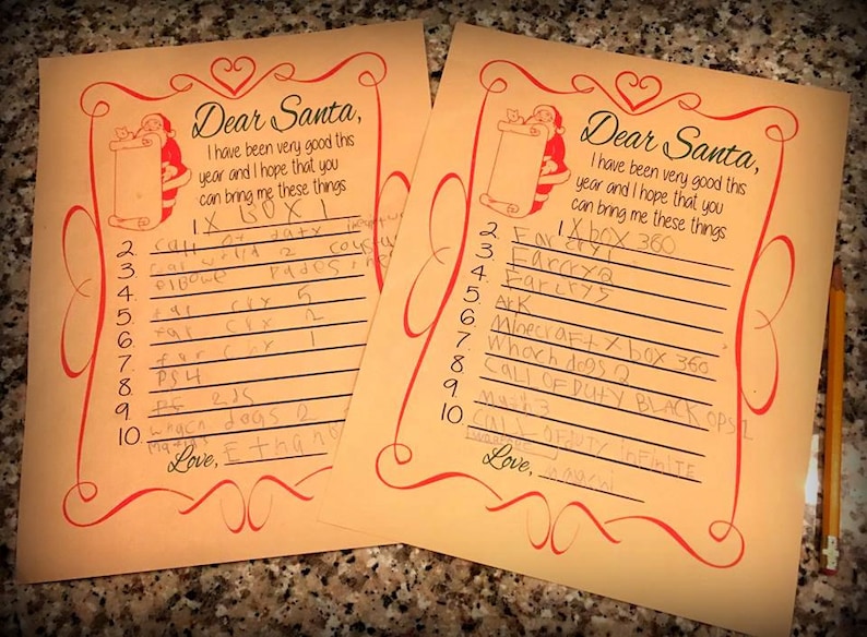 A Fill in the Blank Letter to Santa, Santa Letterhead, Santa Letters ...