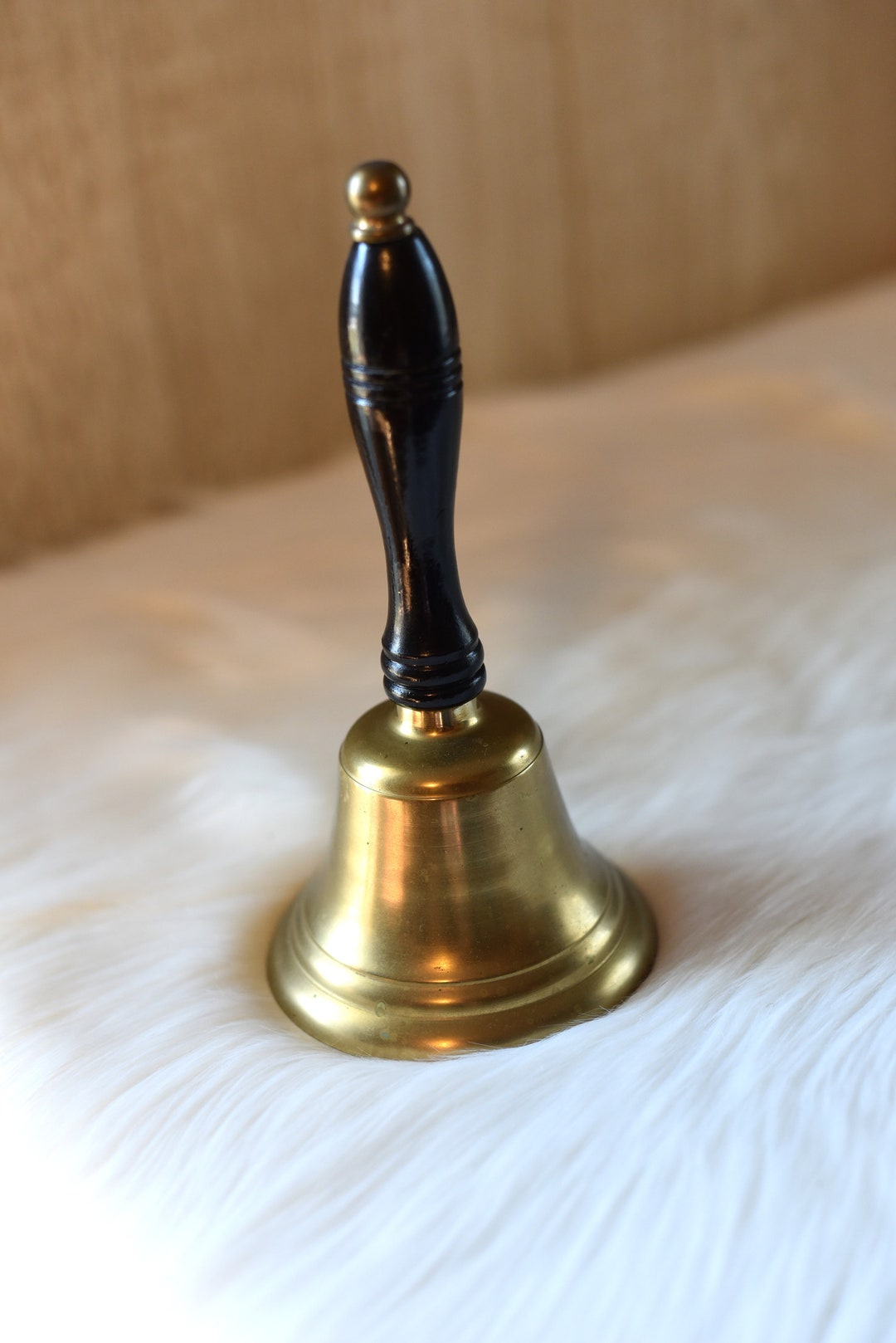 Vintage Brass Teachers Bell With Black Wooden Handle - Etsy