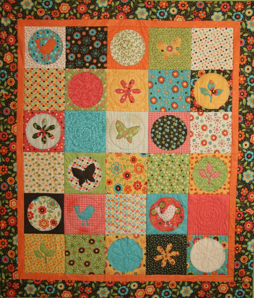 Flora & Fauna Quilt Pattern, Crazy Old Ladies, Layer Cake Friendly ...