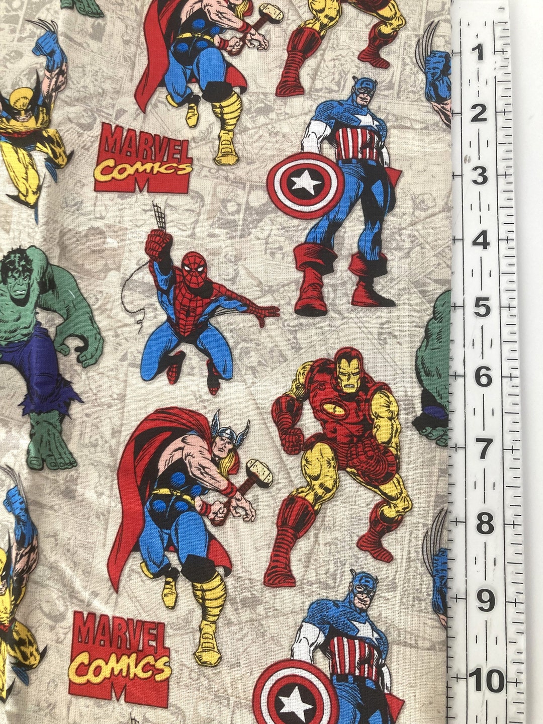 Marvel Comics 1 Yard Cotton Fabric, Sewing, Quilting, Hero Fabric, Hulk ...