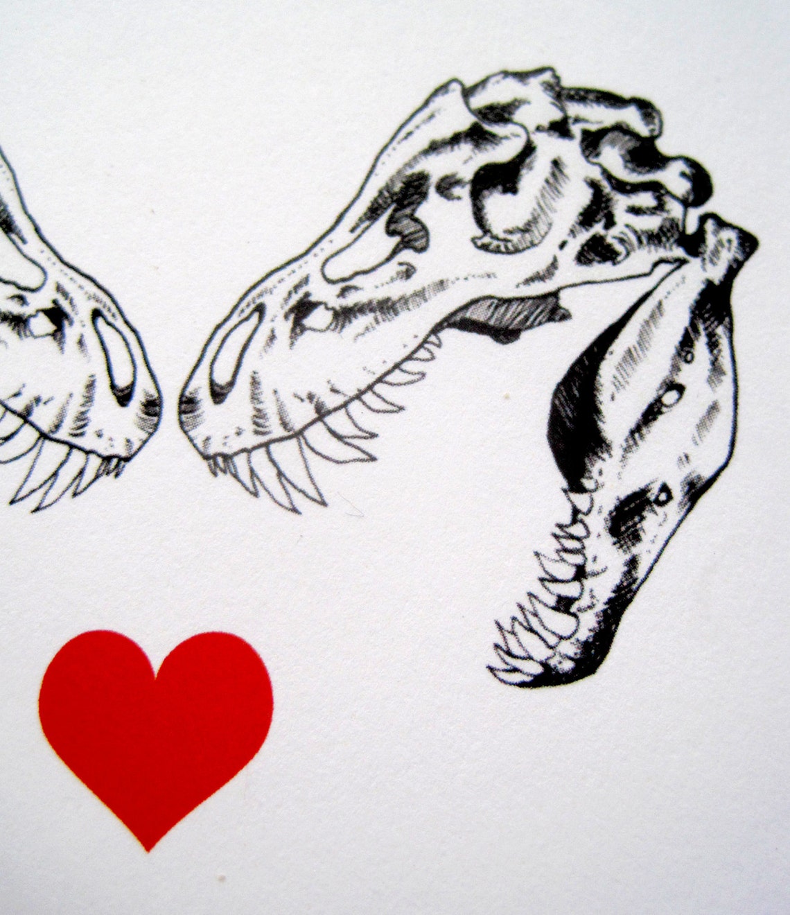 T-Rex Dinosaur Love Valentines Notecards - Etsy France