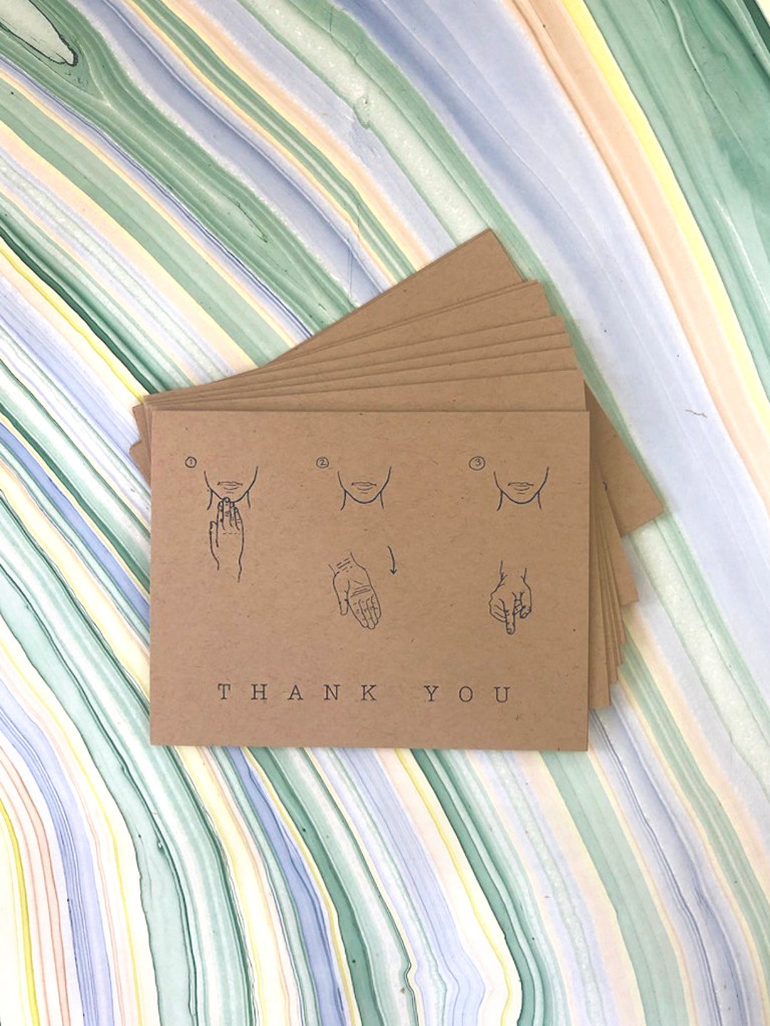 Sign Language Thank You Card Set (10) - Etsy