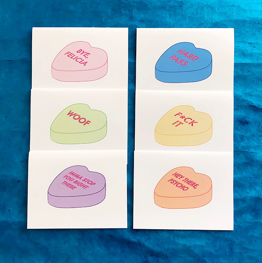Bitter Candy Hearts Valentines Stationery Cards - Etsy
