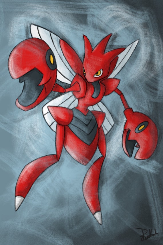 Scizor Digital Drawing Pokémon PRINT - Etsy