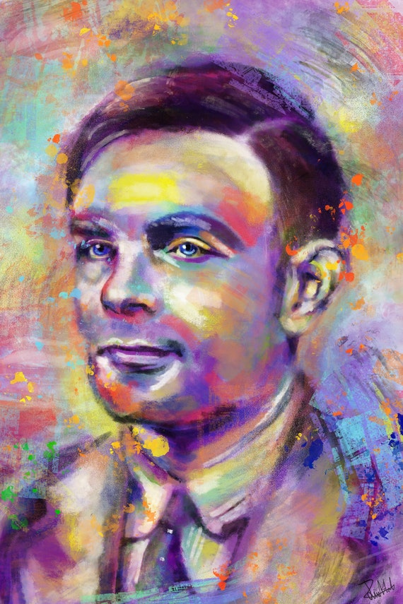 Alan Turing Birthday 2021 Digital Portrait PRINT - Etsy Canada