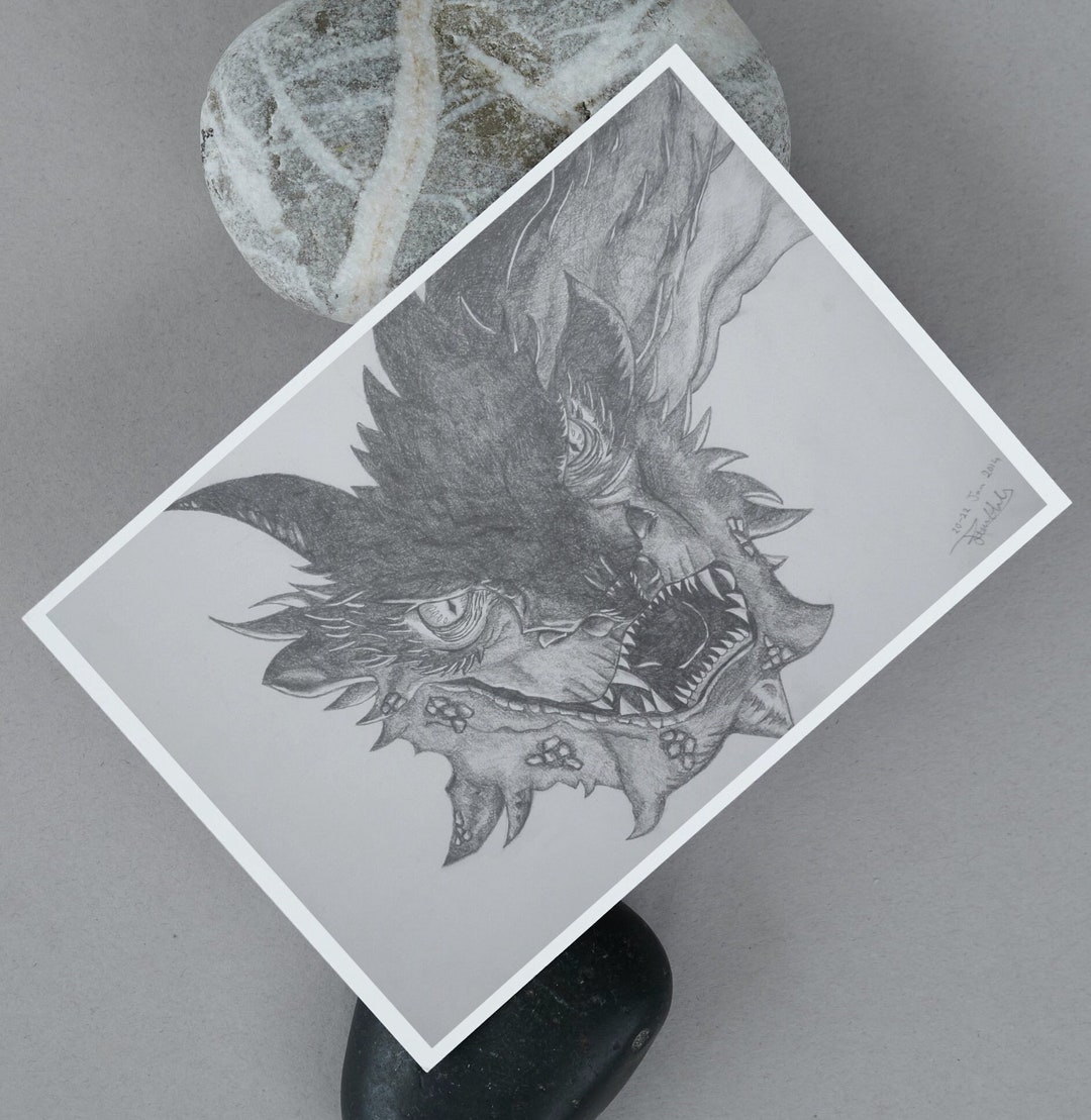 Smaug Pencil PRINT - Etsy