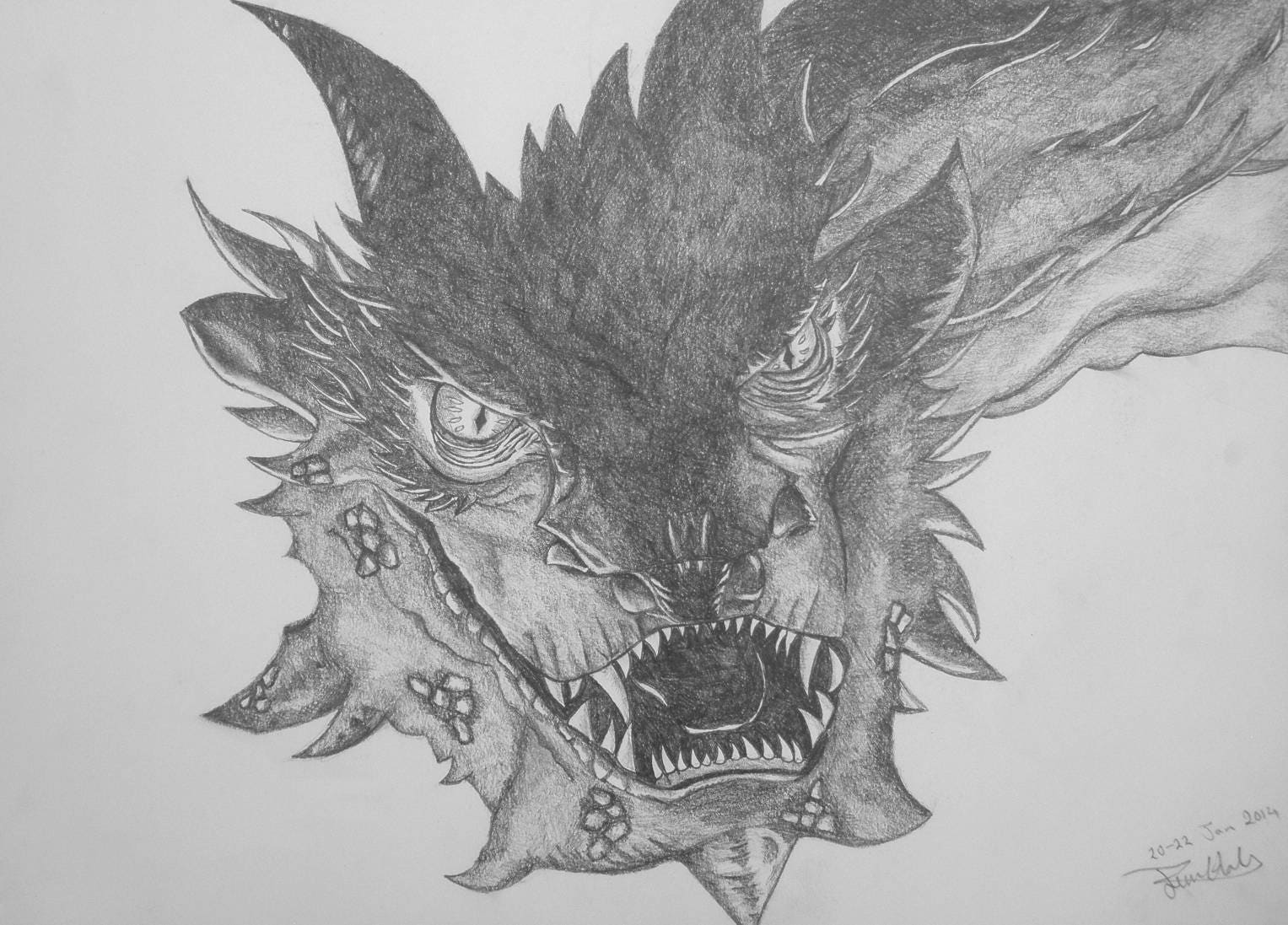 Smaug Pencil PRINT - Etsy