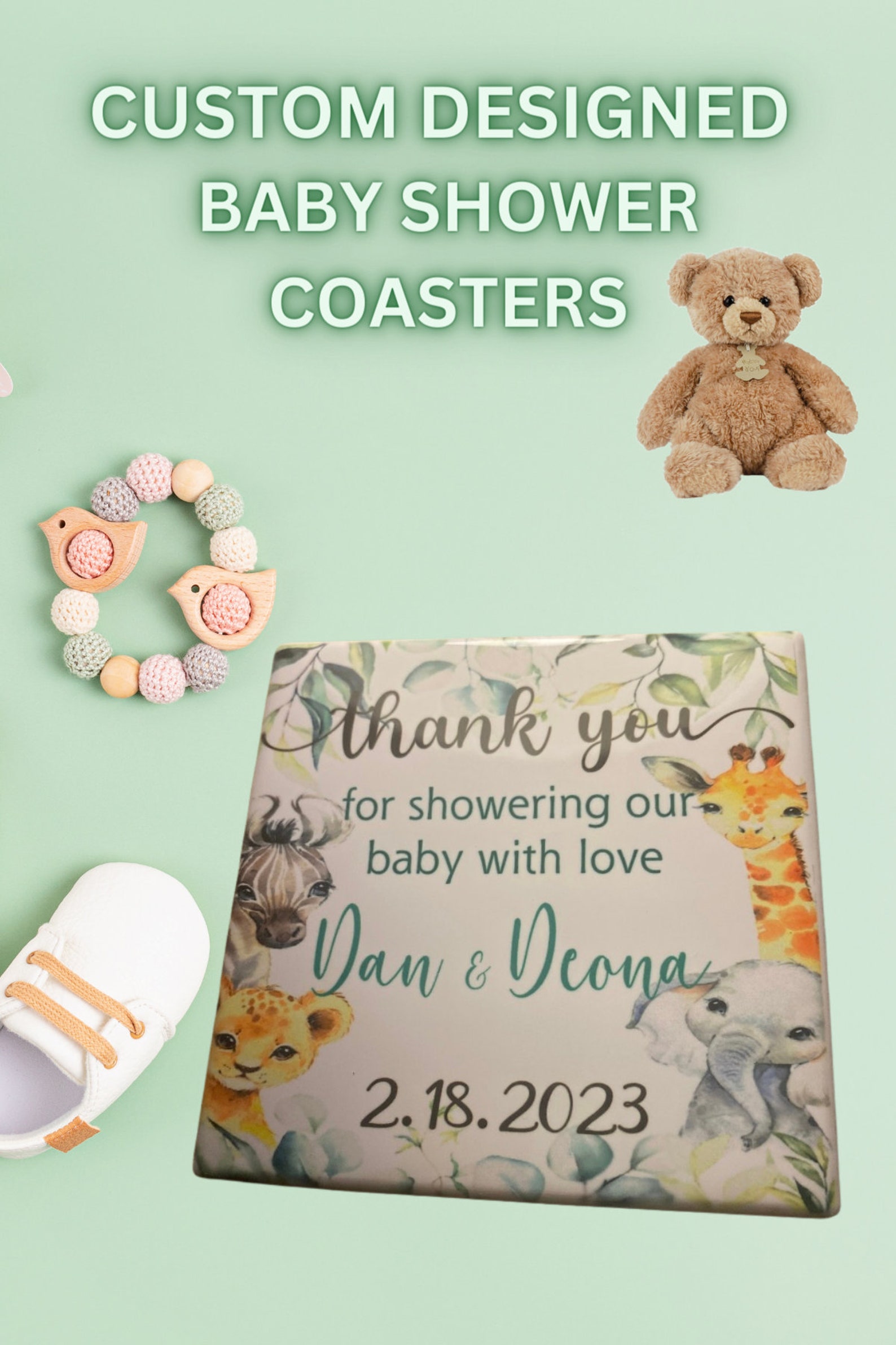 CUSTOM CERAMIC Baby Shower Coasters - Etsy