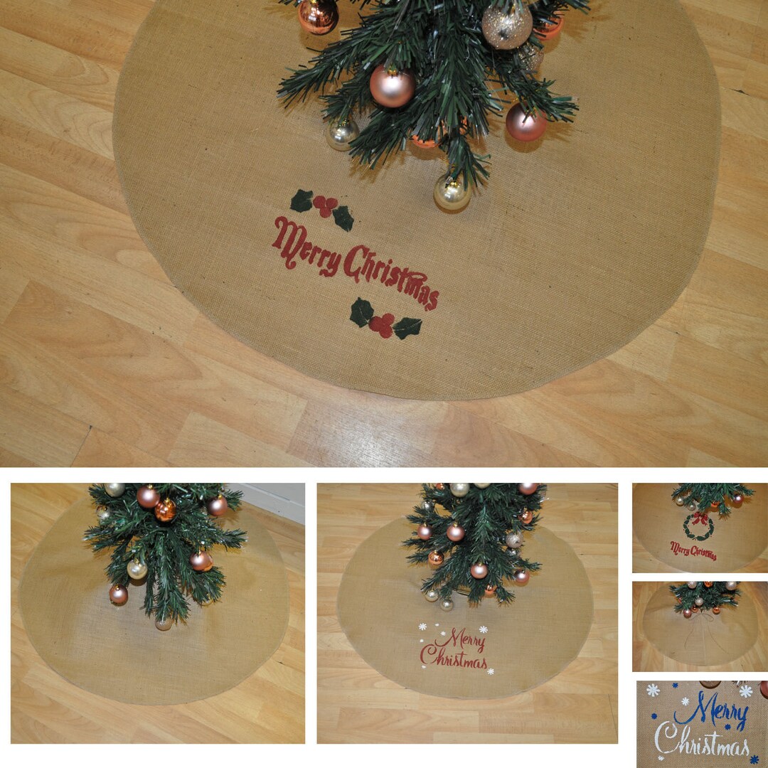 Traditional Christmas Tree Skirt / Merry Christmas Skirt - Etsy