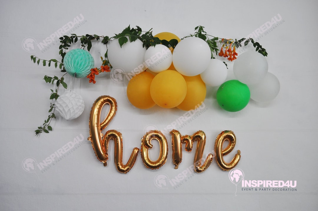 Home Banner 14" , Balloons Script Banner , Home Sign , Family Banner ...