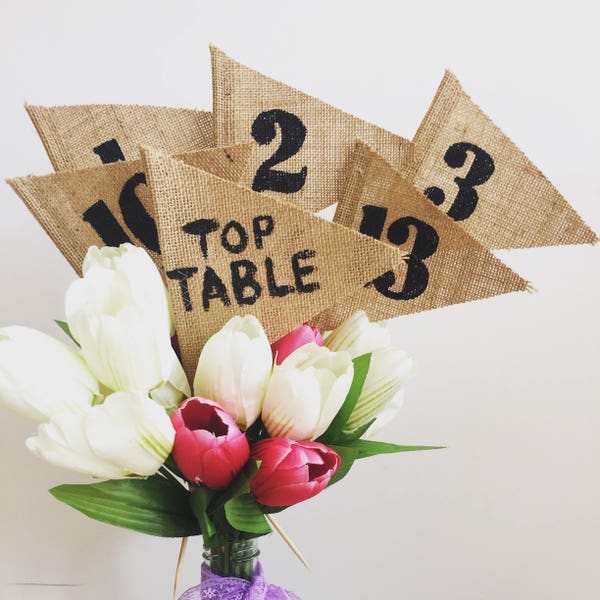 Burlap Table Numbers - Etsy