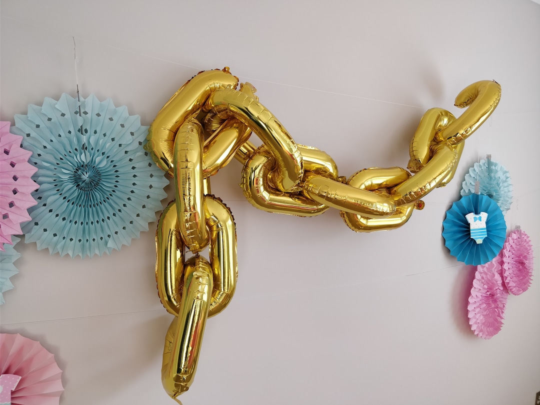 Gold Chain Balloon / Silver Chain / Rose / Hip Hop Party/ Arch Balloons ...