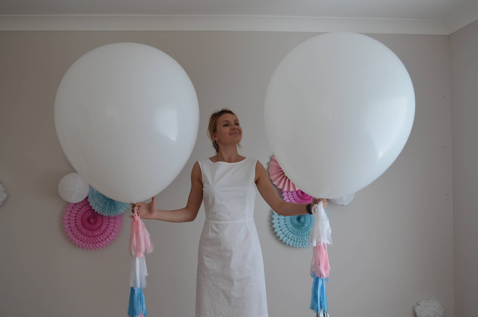 Set of 2 White HUGE 36 inch Balloon oval Latex Balloons | Etsy