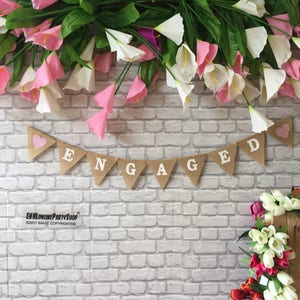 Engaged Bunting , Engagement Decor , Engaged Announced Party - Etsy