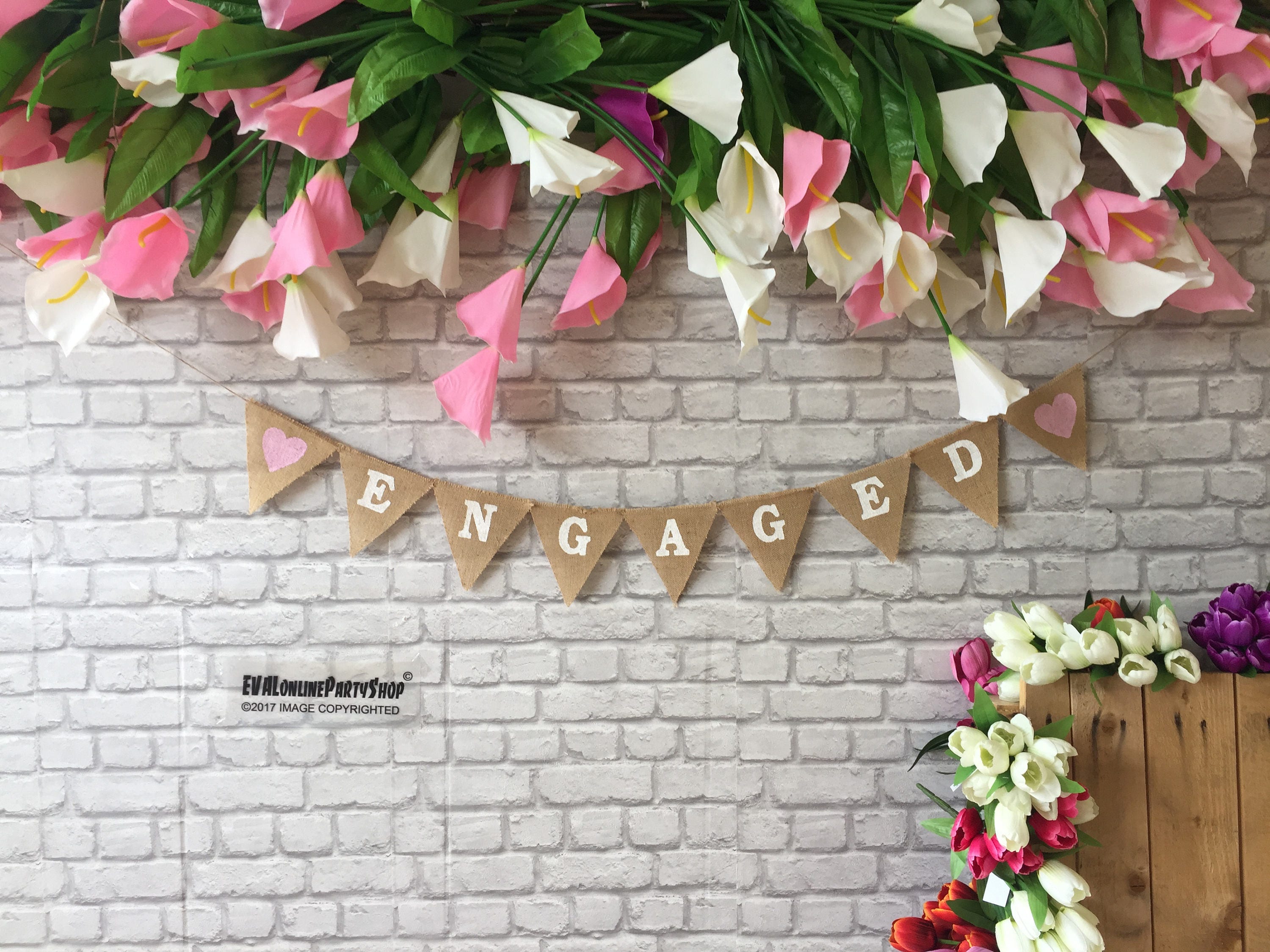 Engaged Bunting , Engagement Decor , Engaged Announced Party - Etsy