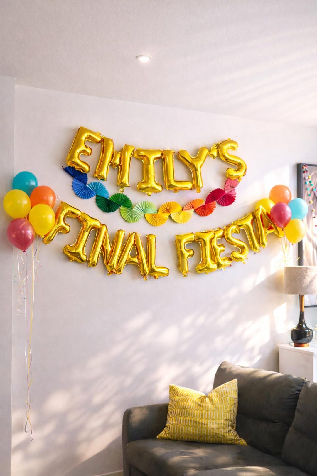 Custom Fiesta Hen Party Letter Balloons Banner, 16” Mylar Alphabet ...