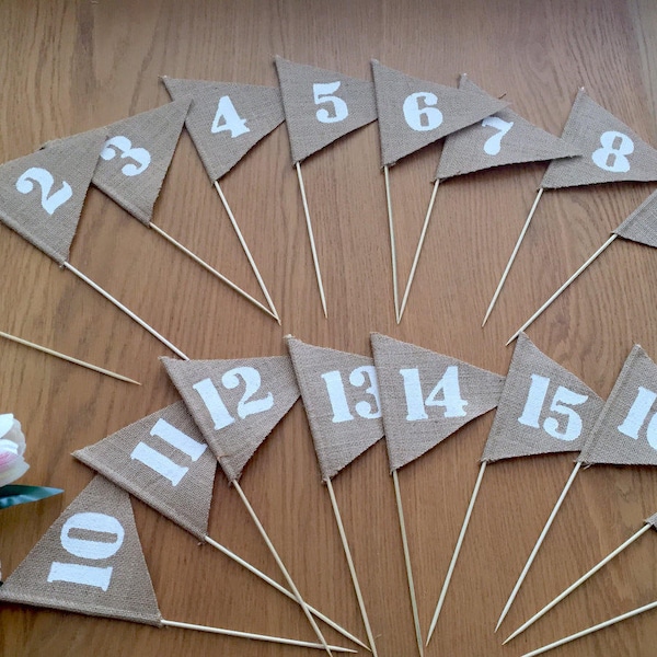 Burlap Table Numbers - Etsy