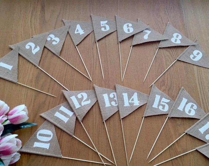 Pennant Flag Table Numbers - Etsy
