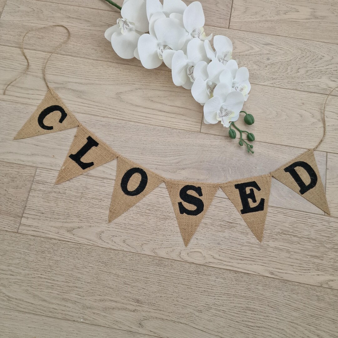 Shop Display Sign Closed Open Mini Bunting 12 Cm 12 Cm Banner Garland ...