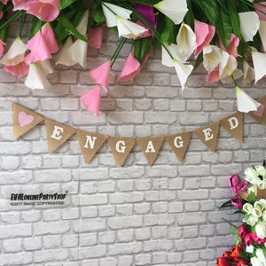 Engaged Bunting , Engagement Decor , Engaged Announced Party - Etsy
