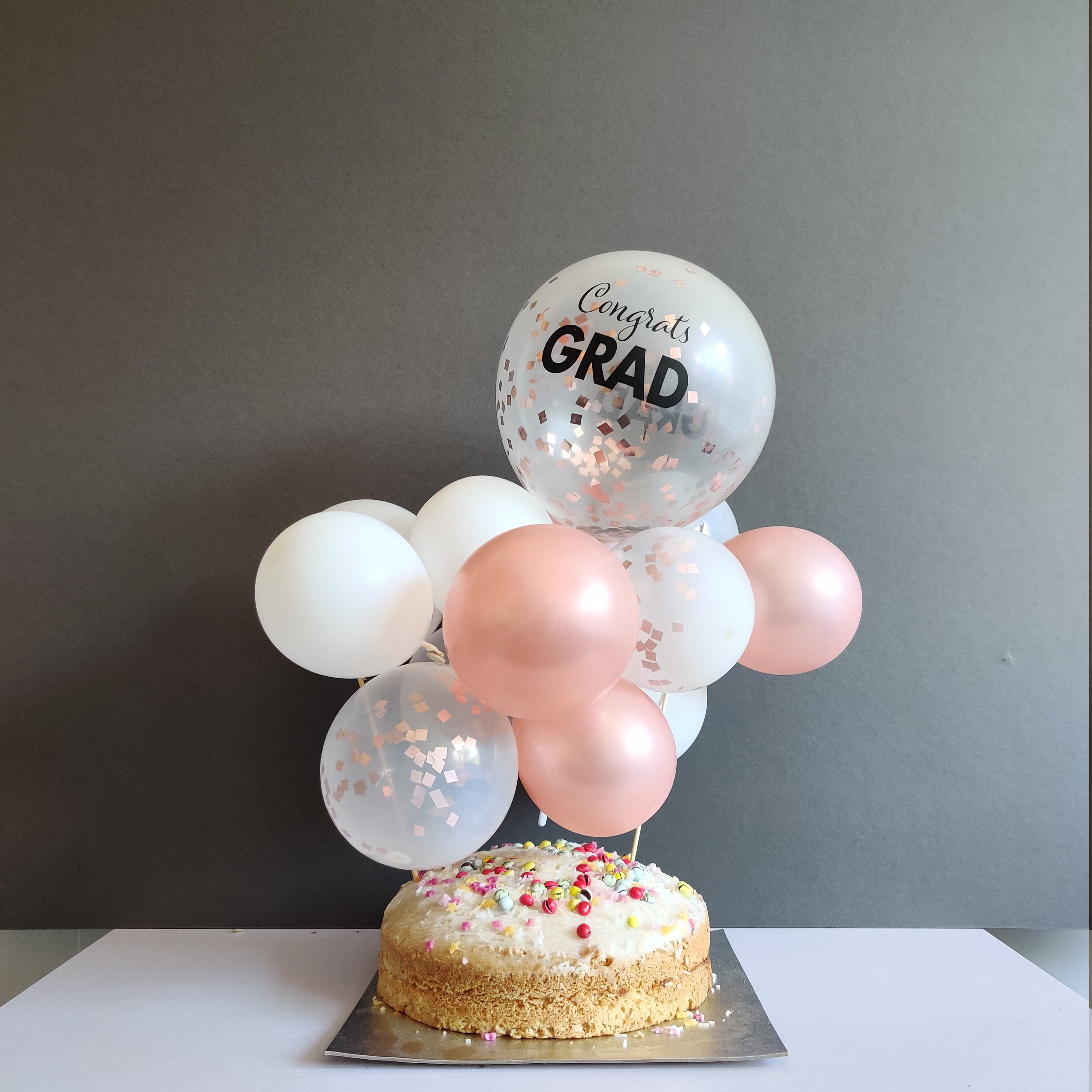 Graduation Cake Topper / Congrats Grad Rose Gold Balloon Cake - Etsy UK