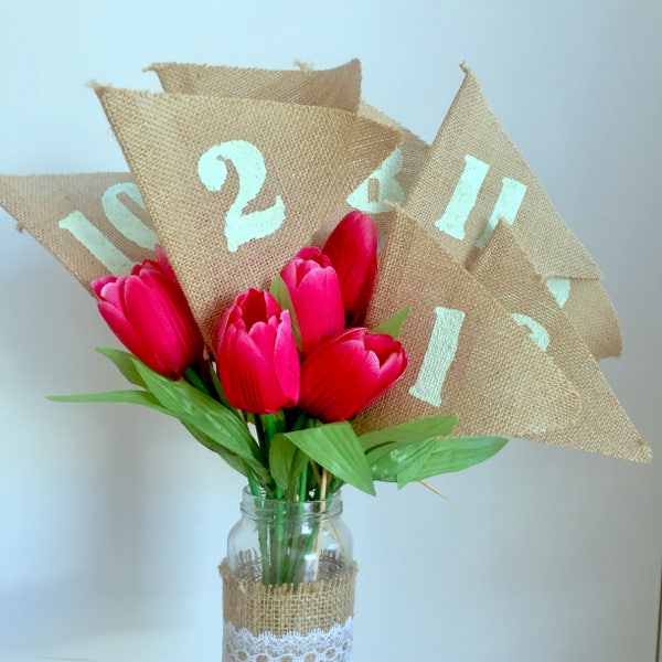 Burlap Table Numbers - Etsy