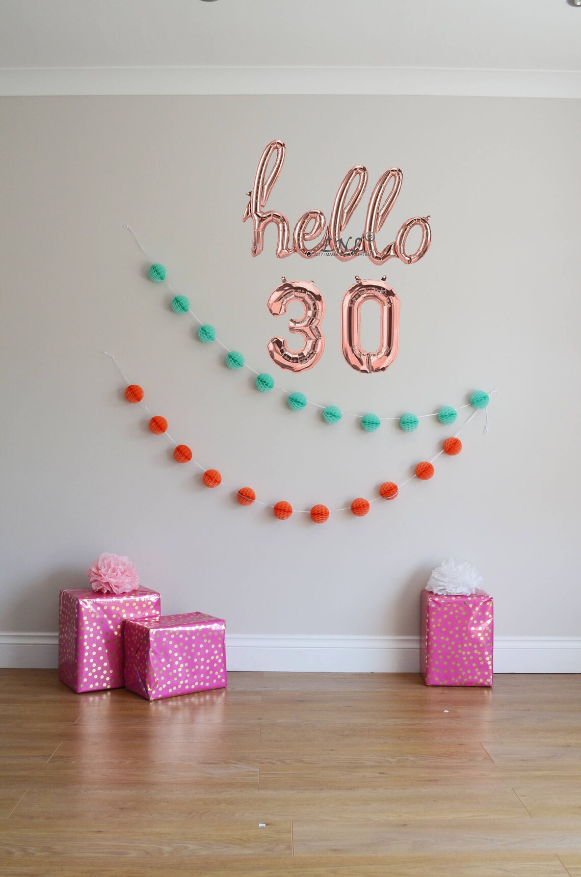 Hello ANY AGE 30 40 50 60 70 80 Decoration30th First Birthday - Etsy