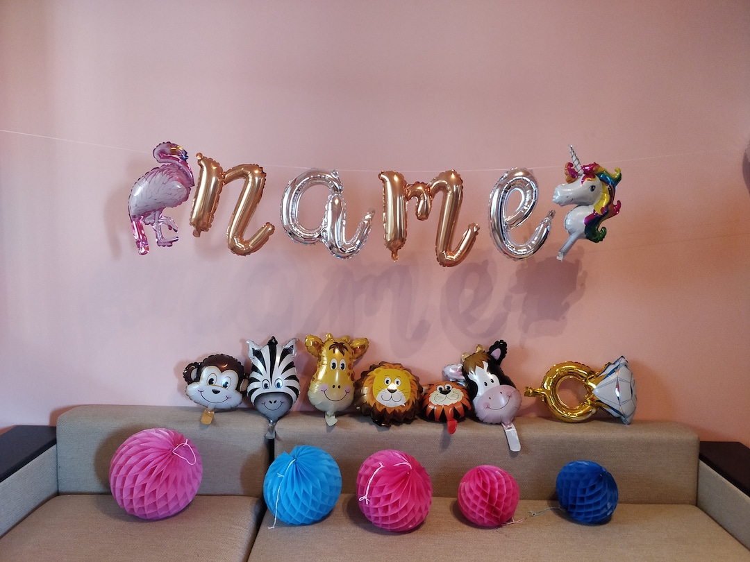 Nombre GLOBOS PERSONALIZADOS Letras de globo de aluminio dorado o ...