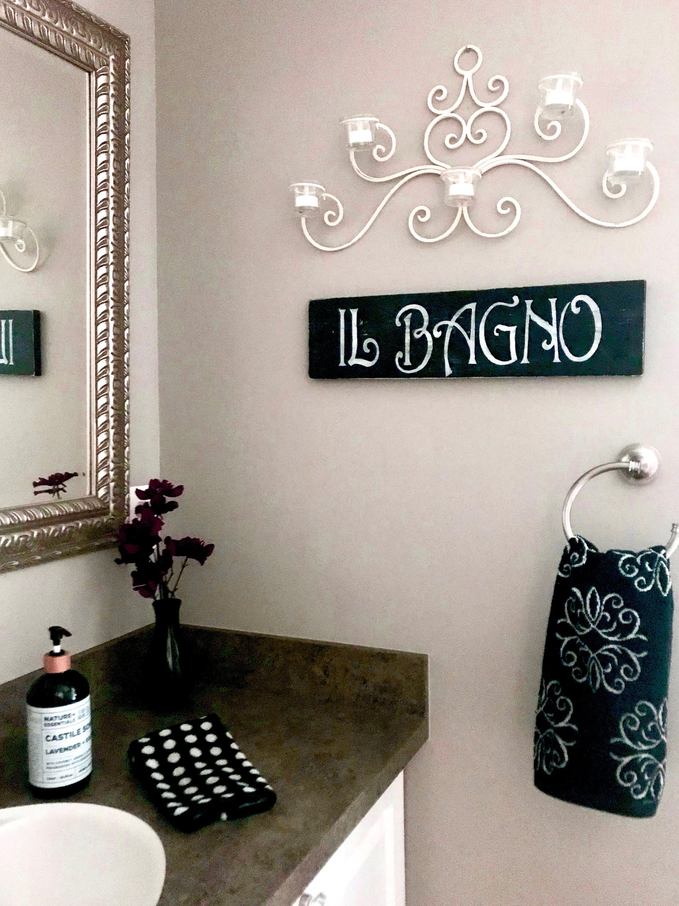 Hand Painted "il Bagno" Sign - Etsy