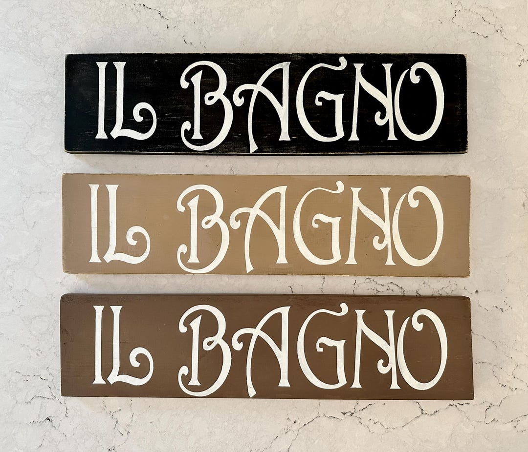 Hand Painted "il Bagno" Sign - Etsy