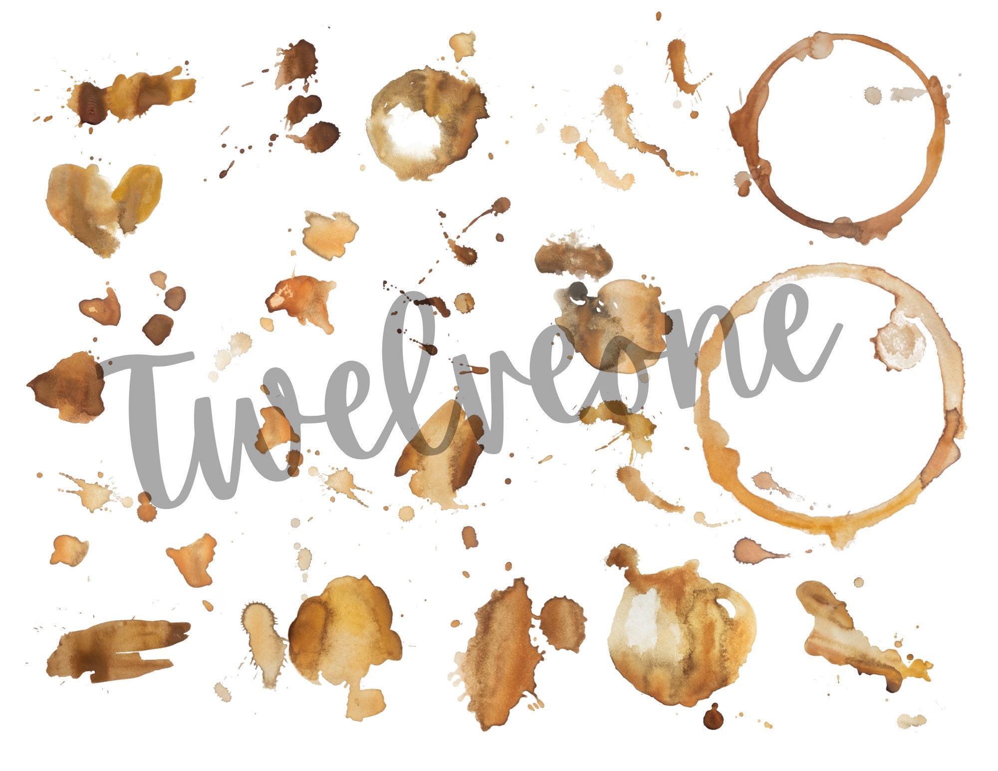 Coffee Rings and Smudges Sticker Printable - Etsy