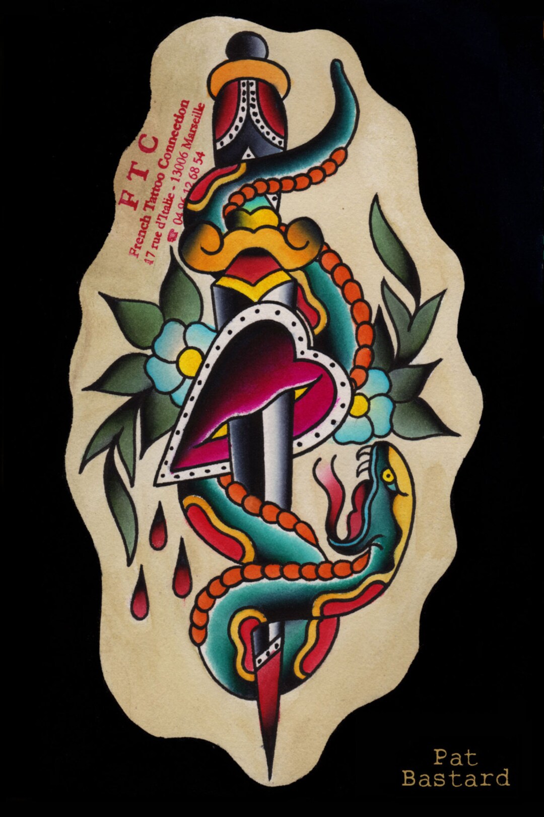 Tattoo Print 'snake' PAT BASTARD - Etsy