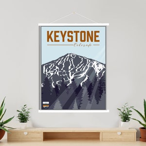 Keystone Colorado Ski Illustration Print | Hanging Canvas of Keystone ...
