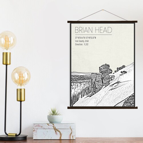 Alta Utah Ski Resort Hanging Canvas Map of Alta Printed | Etsy