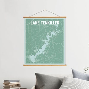 Lake Tenkiller Oklahoma Street Map Print | Lake Tenkiller Magnetic ...