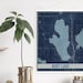 Burt Lake Michigan Map Print | Burt Lake Magnetic Poster Frame ...