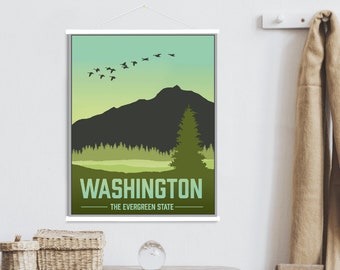 Washington State Poster - Etsy