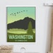 Washington State Modern Illustration Print | Washington the Evergreen ...
