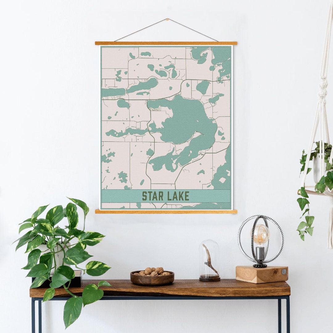 Star Lake Minnesota Map Print | Star Lake Magnetic Poster Frame ...