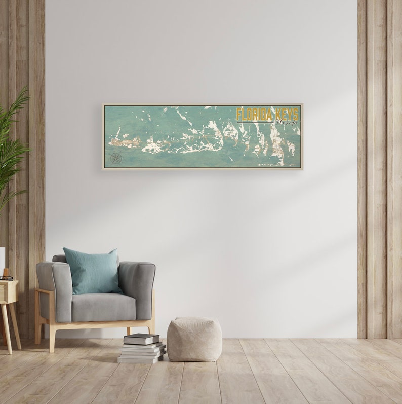 Florida Keys Nautical Street Map Hanging Canvas Map of - Etsy