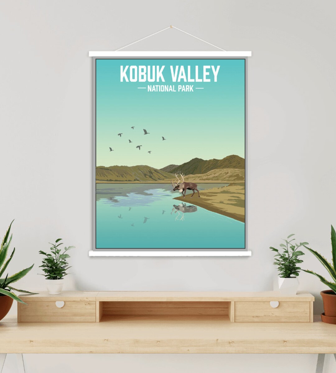 Kobuk Valley Alaska National Park Modern Illustration | Kobuk Valley ...