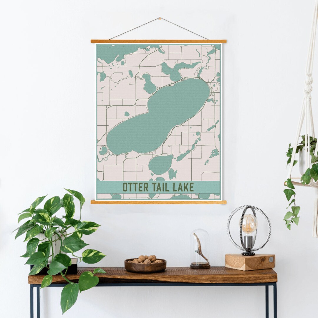 Otter Tail Lake Minnesota Map Print | Otter Tail Lake Magnetic Poster ...